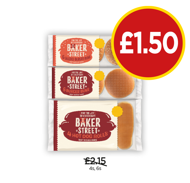 Baker Street Seeded Burger Buns, Burger Buns, Hot Dog Rolls - Now Only ...