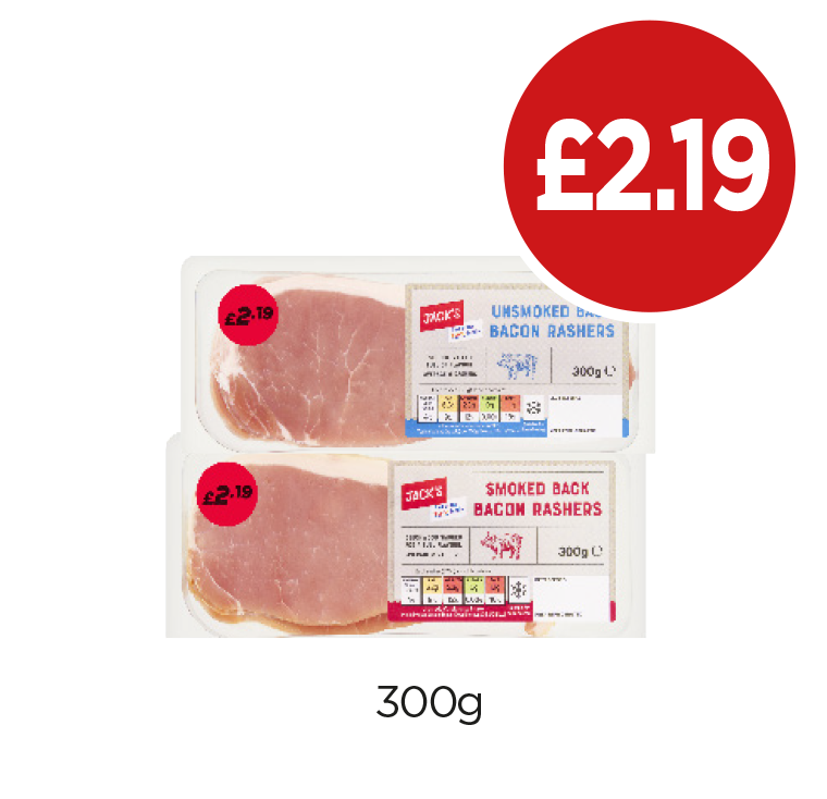 Jack's Back Bacon Rashers Smoked, Unsmoked - Now Only £2.19 at Budgens ...