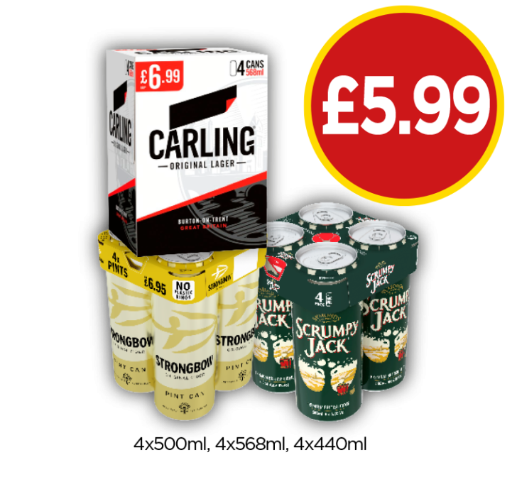 Carling, Strongbow, Scrumpy Jack - Now Only £5.99 at Budgens | Budgens.co.uk