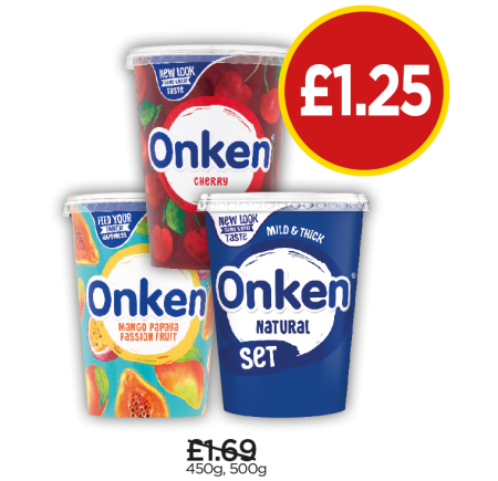 Offer Budgens Onken Mango, Pappaya & Passionfruit Biopot